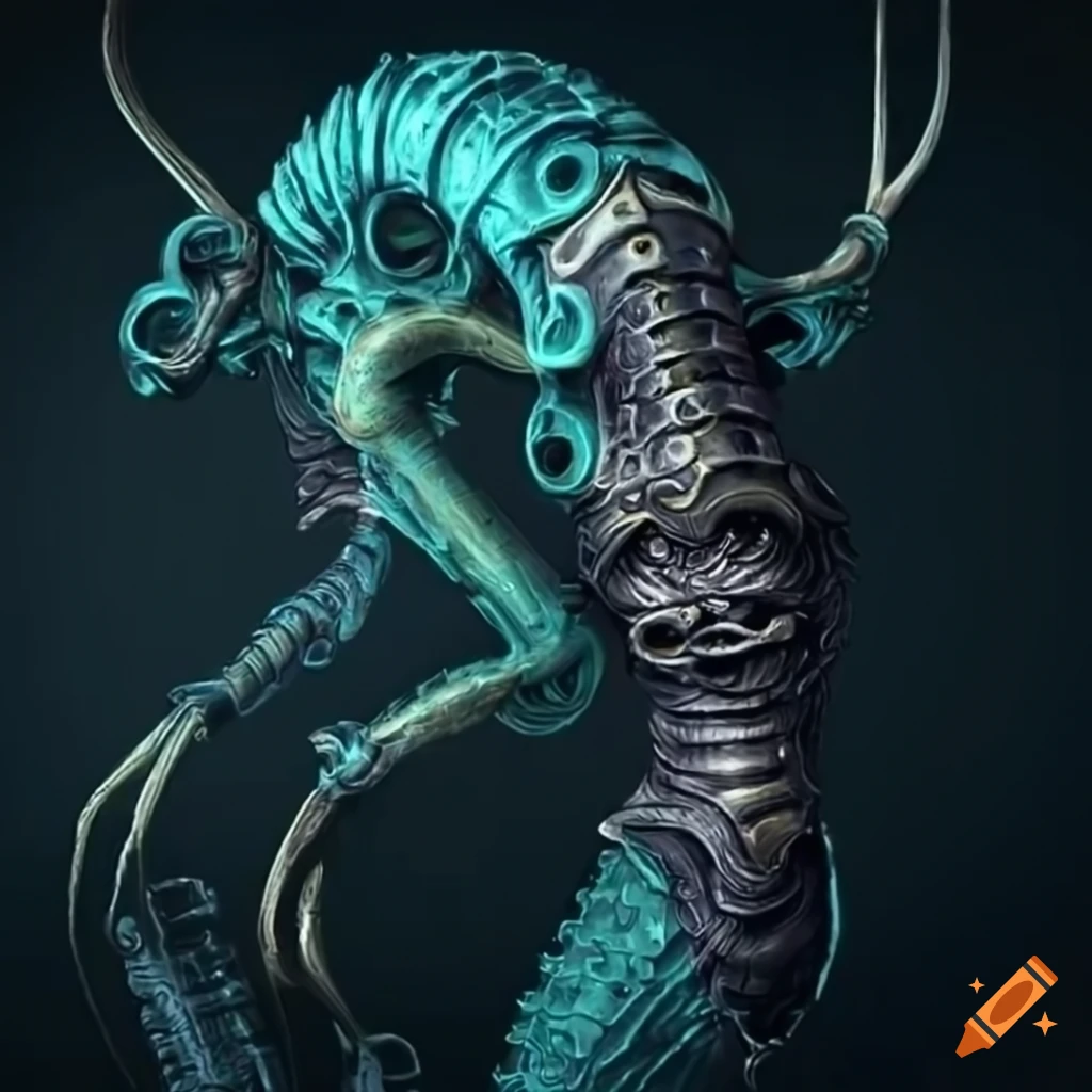 Biomechanical creature on Craiyon