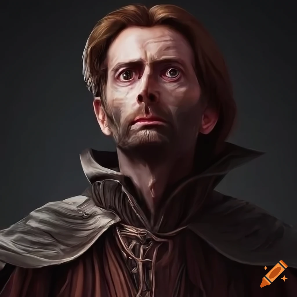 Photorealistic portrait of a warlock in fantasy clothing