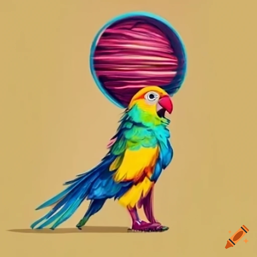 Colourful and cute bird on Craiyon