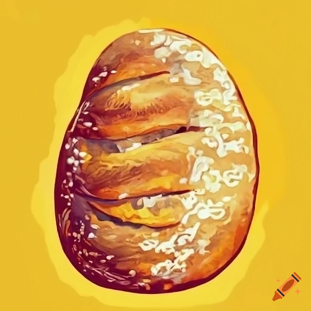 Yellow bread with modern design