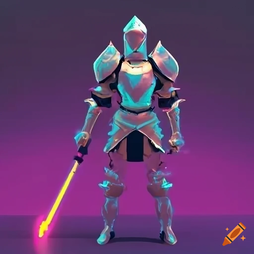 Silhouette of a knight in static noise on Craiyon