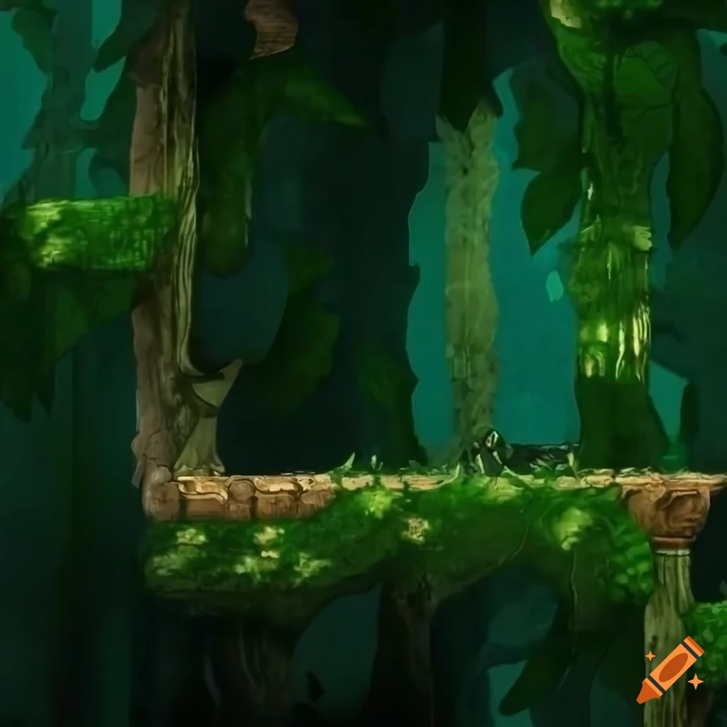 Organic plant vines and roots tiles for 2d game