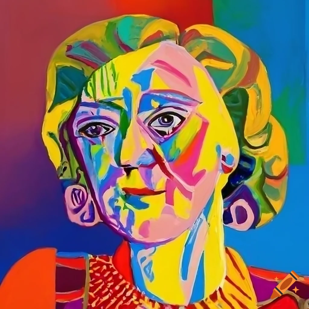 Colorful portrait of grace murray hopper inspired by picasso on Craiyon