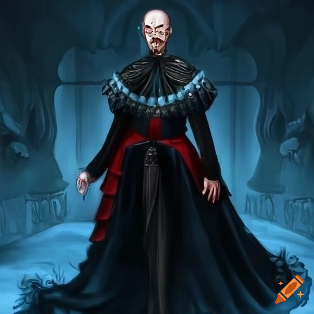 French renaissance mayor in black and blue clothing on Craiyon