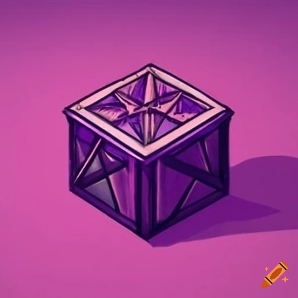 Purple crystal box with inverted star design