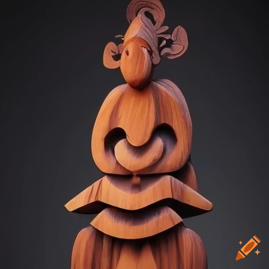 Illusion of 'stave carving'-style artwork of tsuru on Craiyon