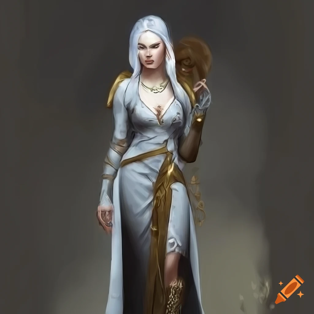 Half-asian woman in dnd elf costume with sickle in a forest setting on ...