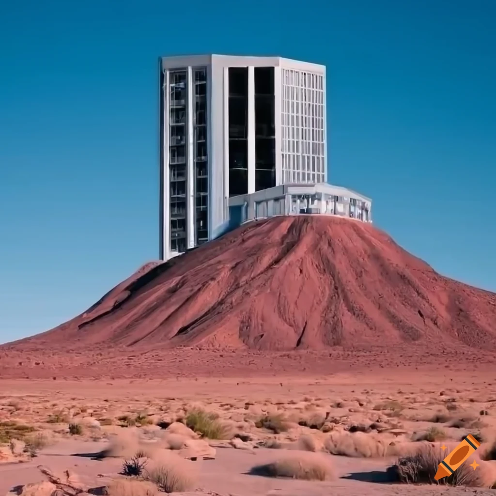 Research facility in the middle of the desert surrounded by lush ...