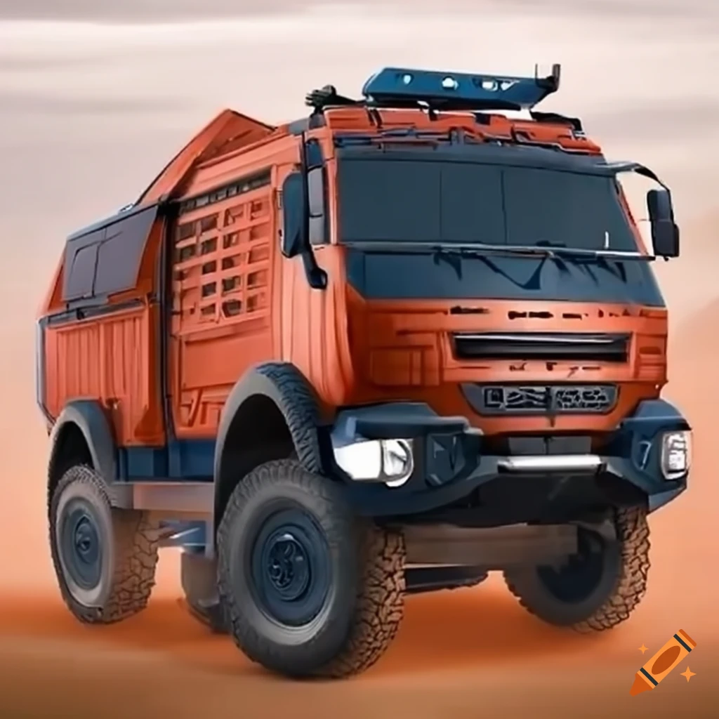 Concept design of a kamaz 4x4 offroad vehicle on Craiyon