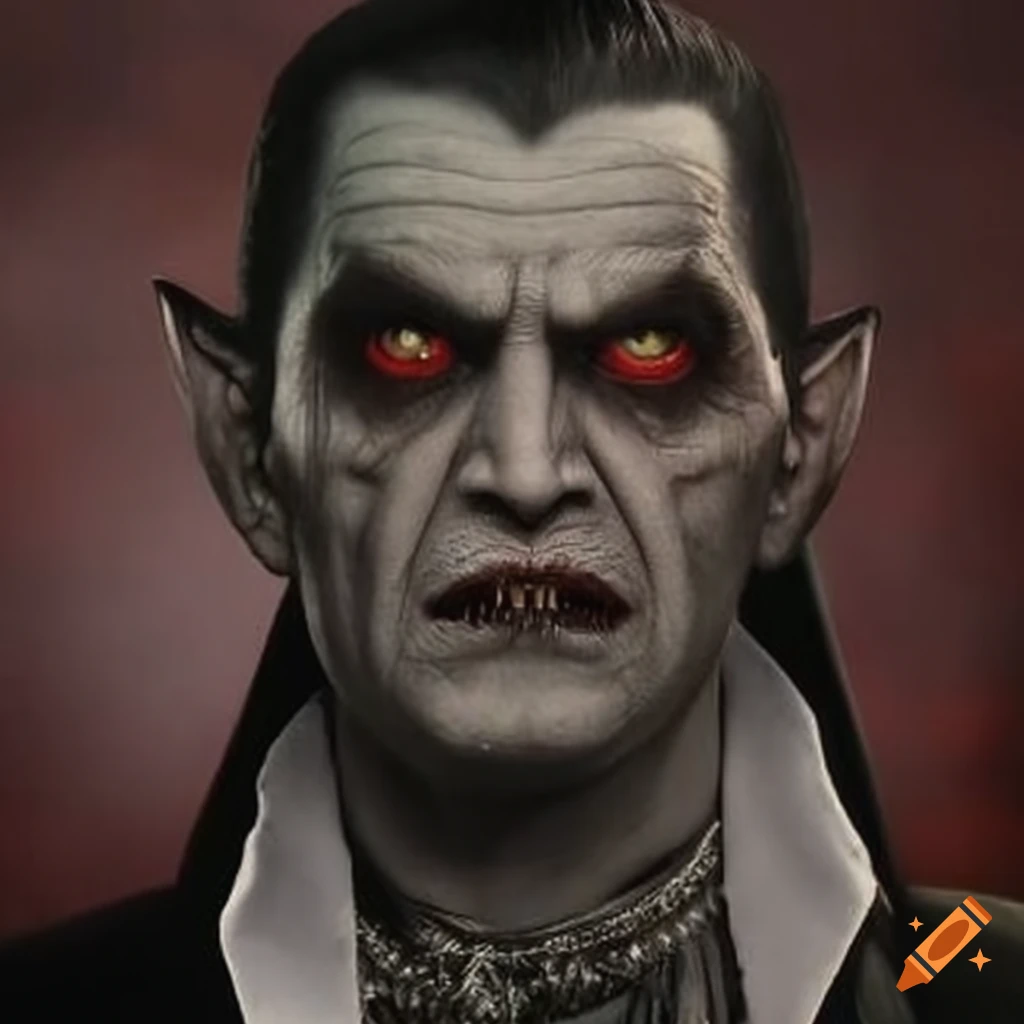 Creepy cartoon of dracula on Craiyon