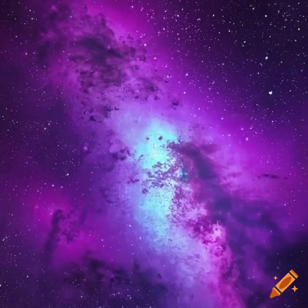 Purple space illustration on Craiyon