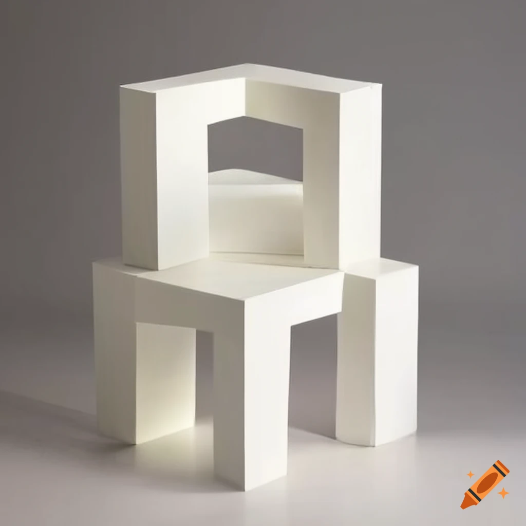 Abstract cubic sculpture of a human figure on Craiyon