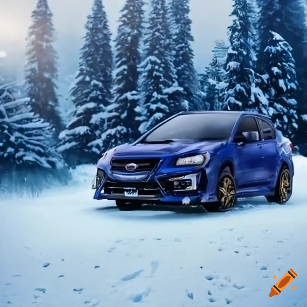 Subaru in the snow on Craiyon