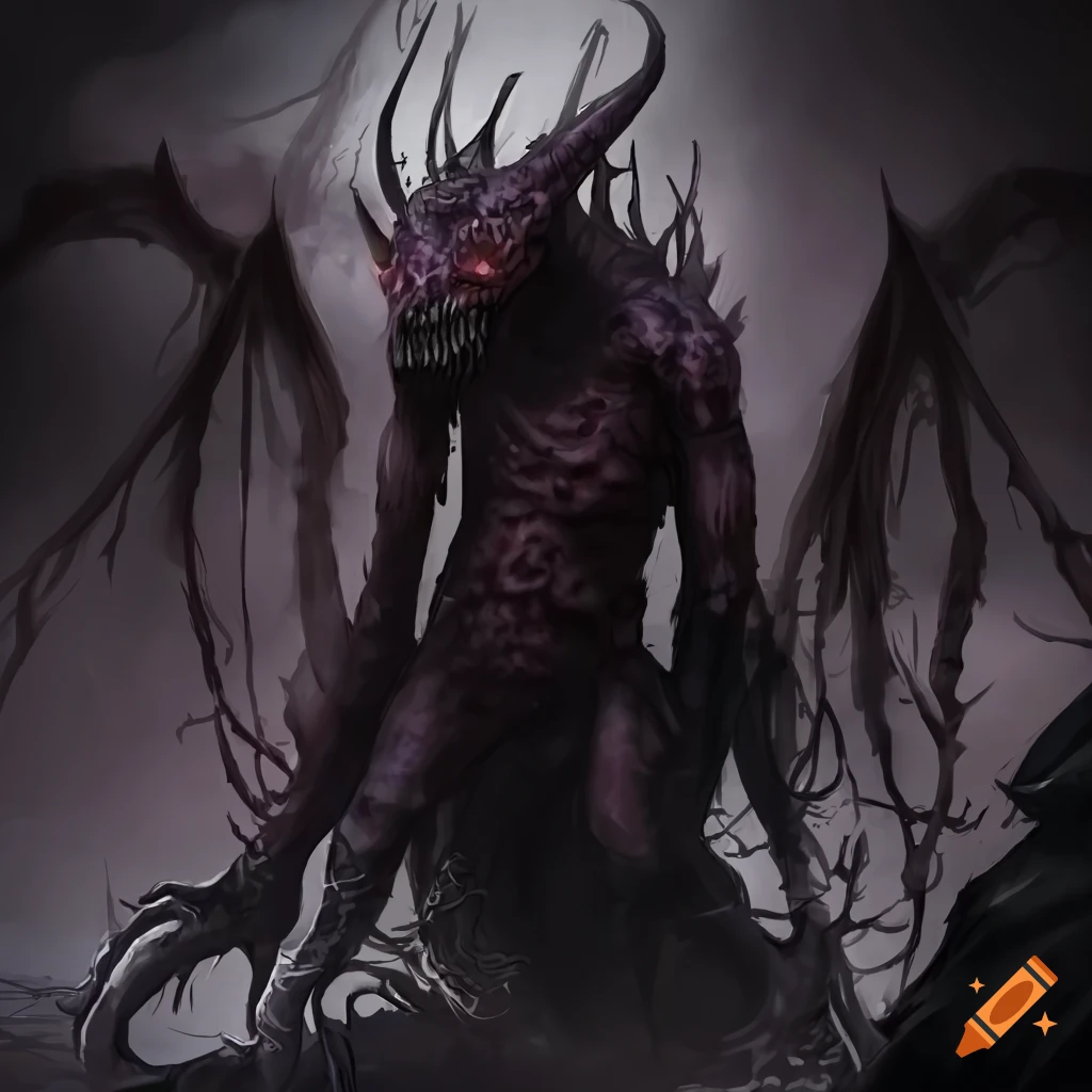 Image of a mysterious creature in a dark abyss on Craiyon