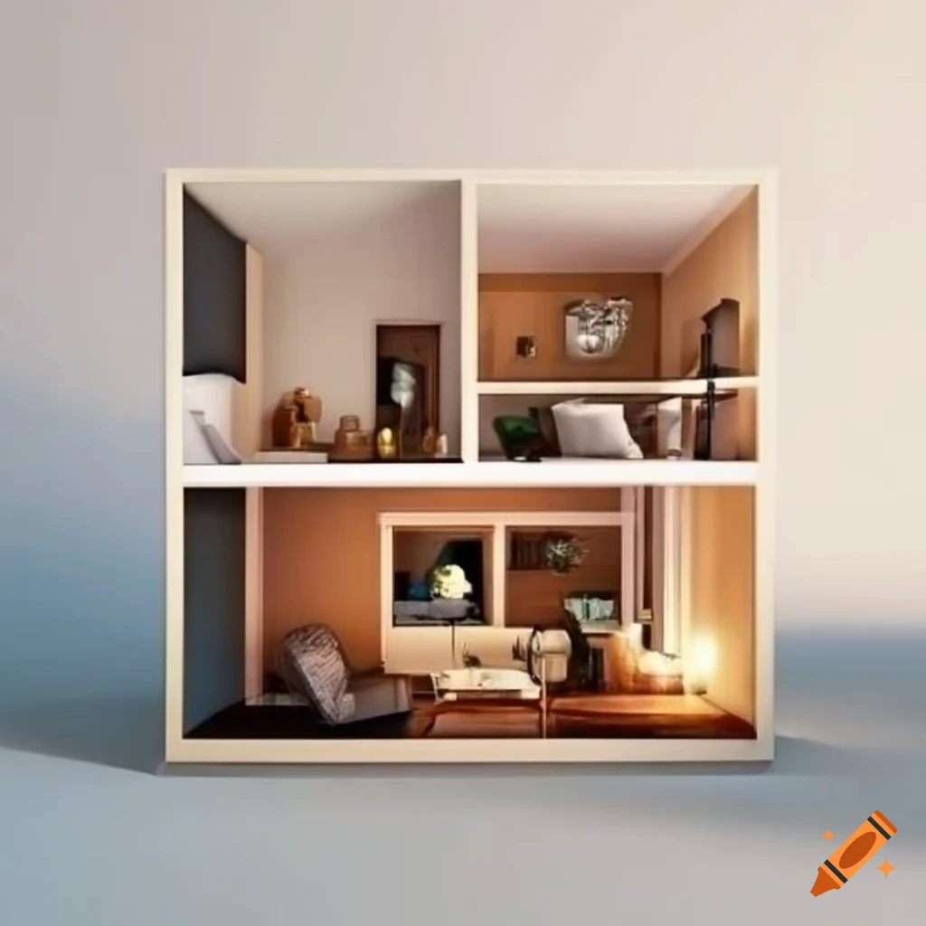 2d floor plan of an open house with high ceiling on Craiyon