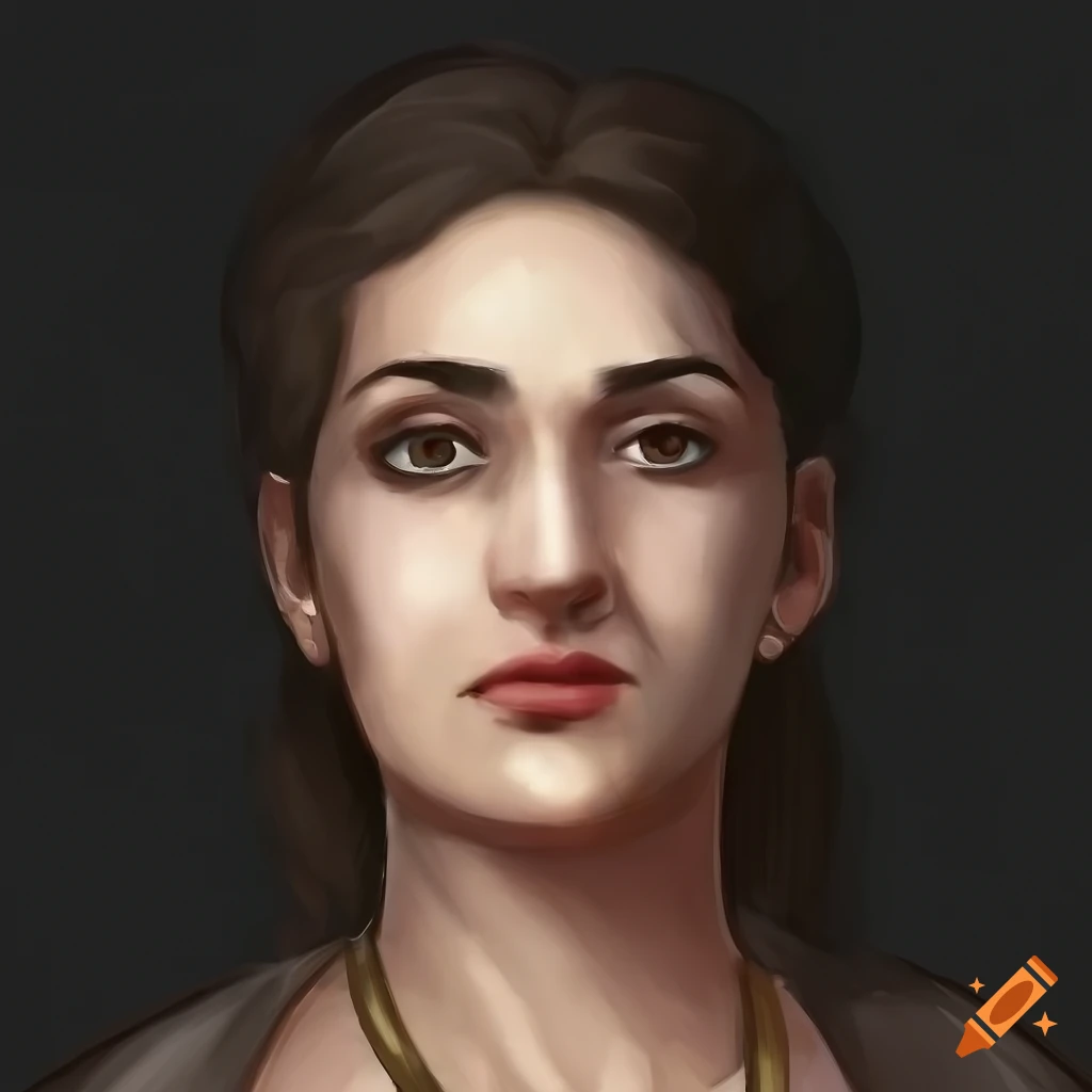 Portrait of a young woman in ancient roman attire on Craiyon