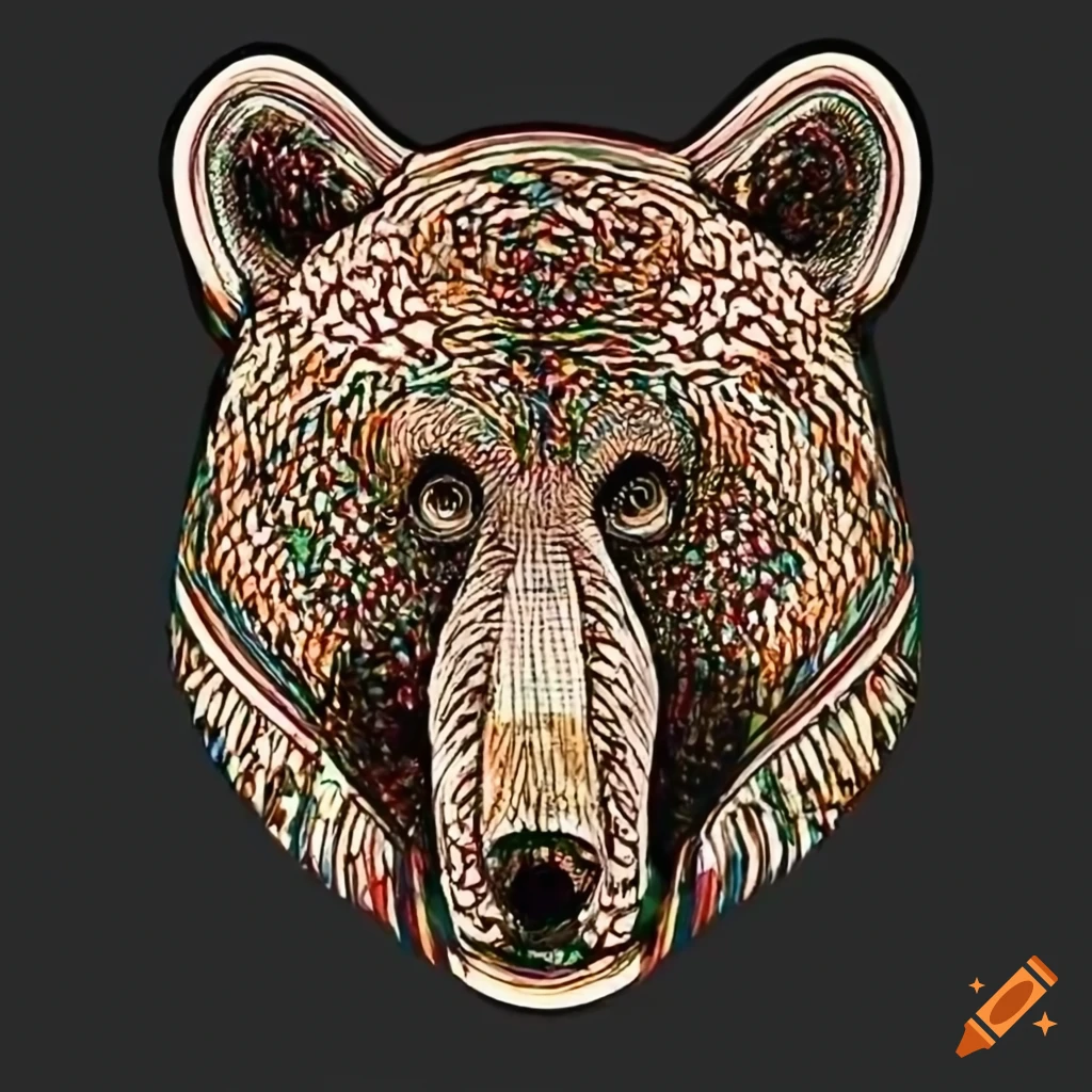 Abstract representation of a bear head