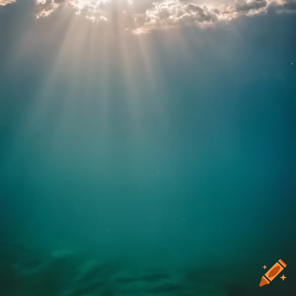 Sun shining through underwater