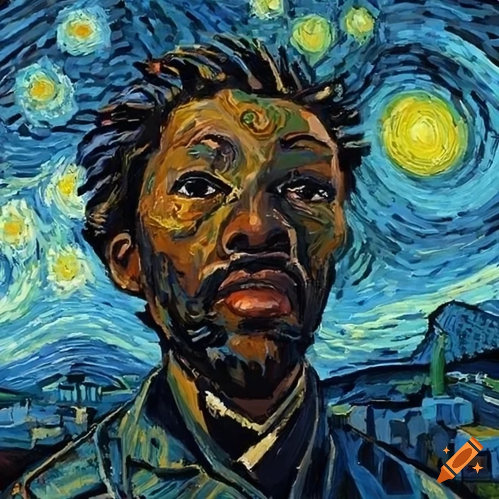 Van gogh style painting of Wakanda on Craiyon