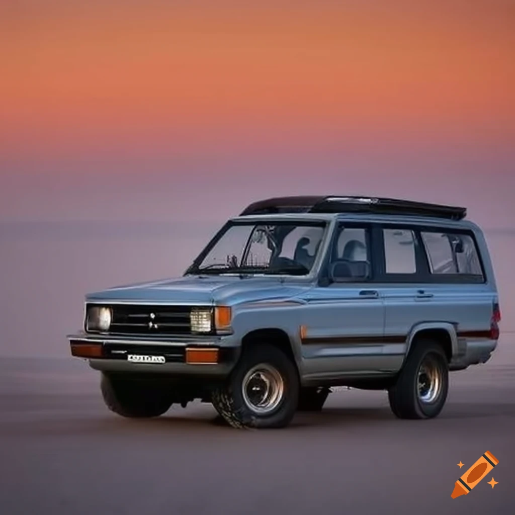 Mitsubishi suv exploring rugged terrain on Craiyon