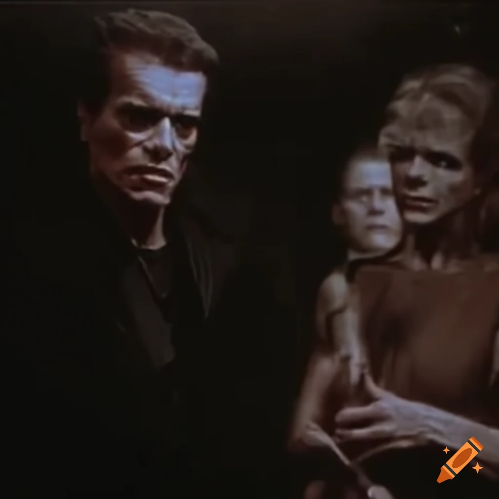 Movie still of dark horror scene from the terminator