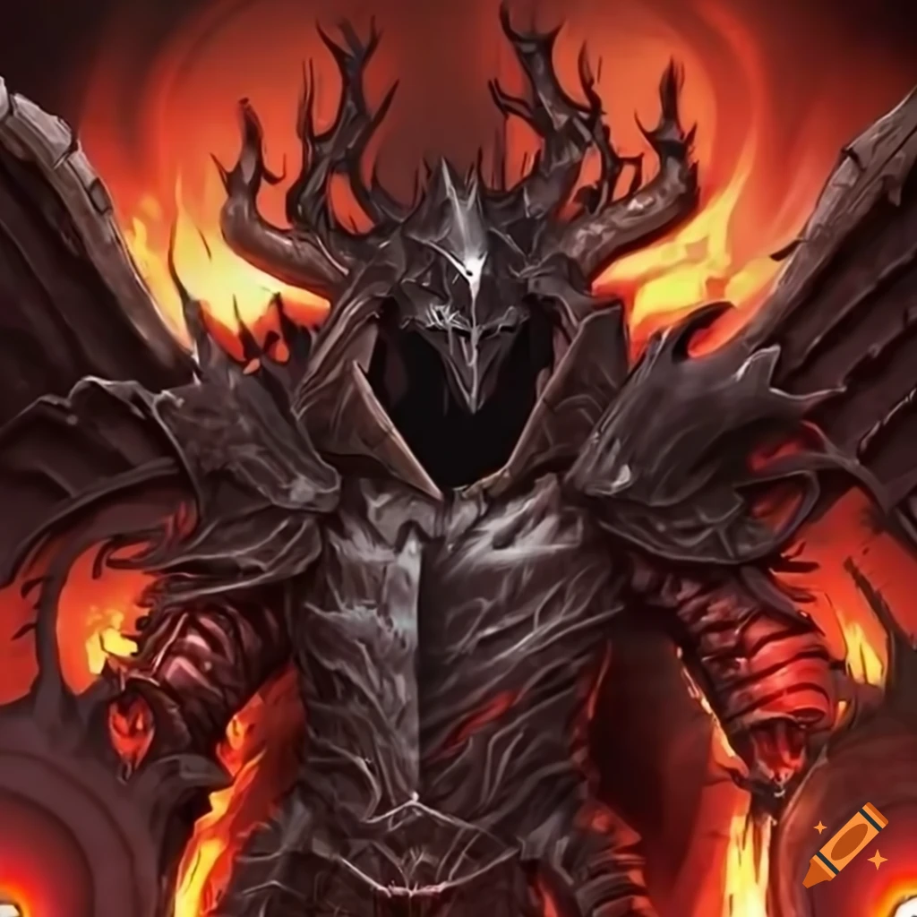 Dark and powerful infernal armor on Craiyon