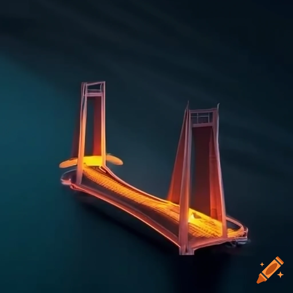 Blue bridge in constructivist style on Craiyon