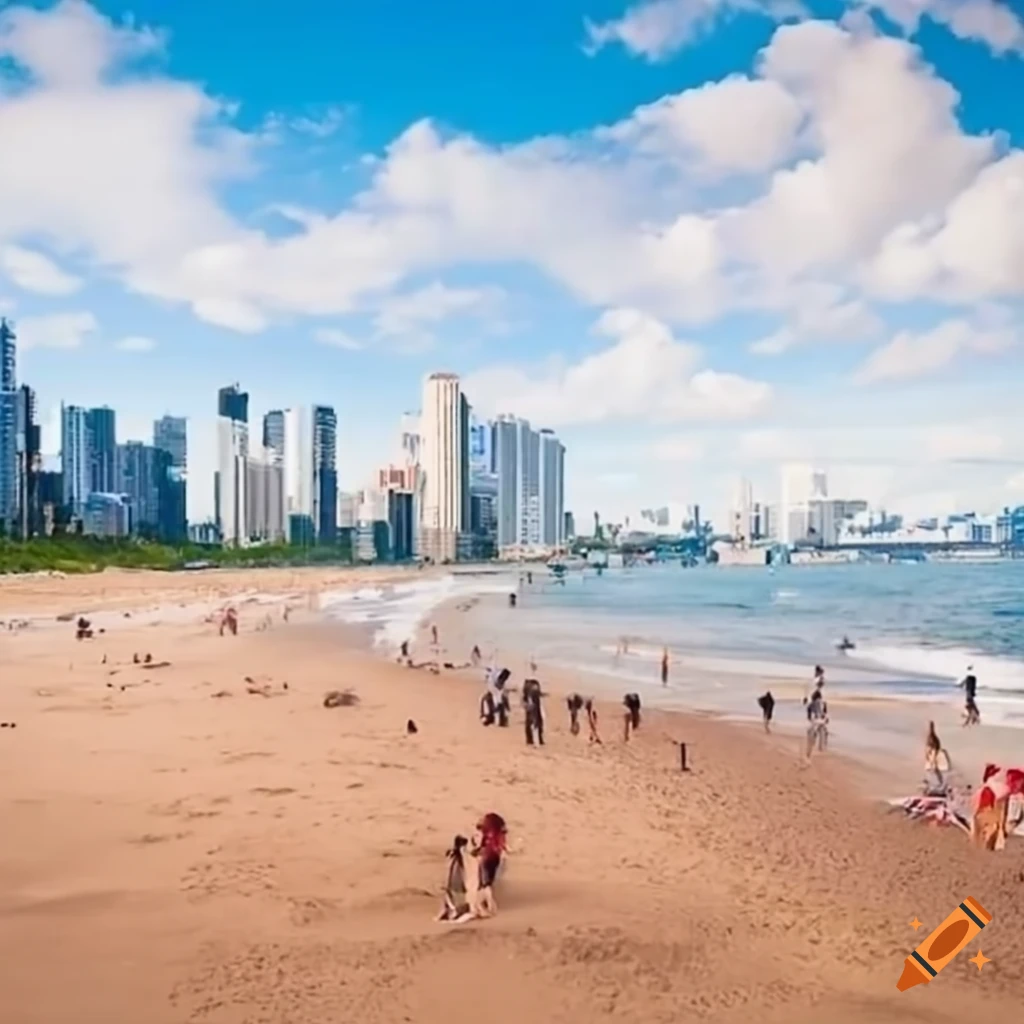 Benjamin beach in philadelphia with disappearing sands on Craiyon