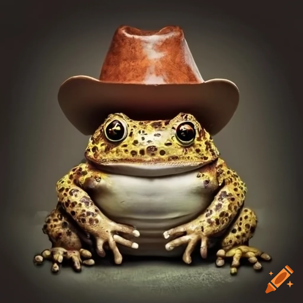 Artwork of a cowboy toad on Craiyon