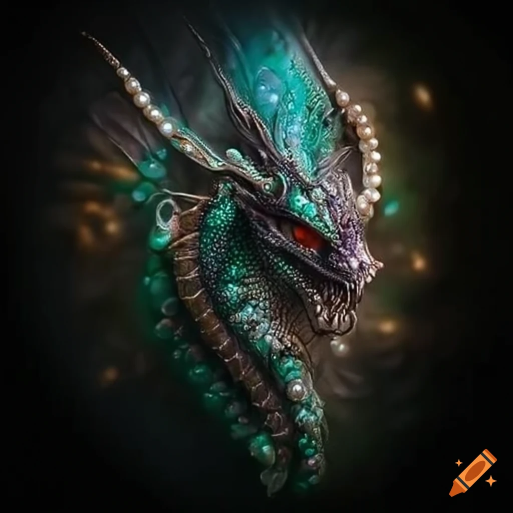 Dragon with pearl decorations