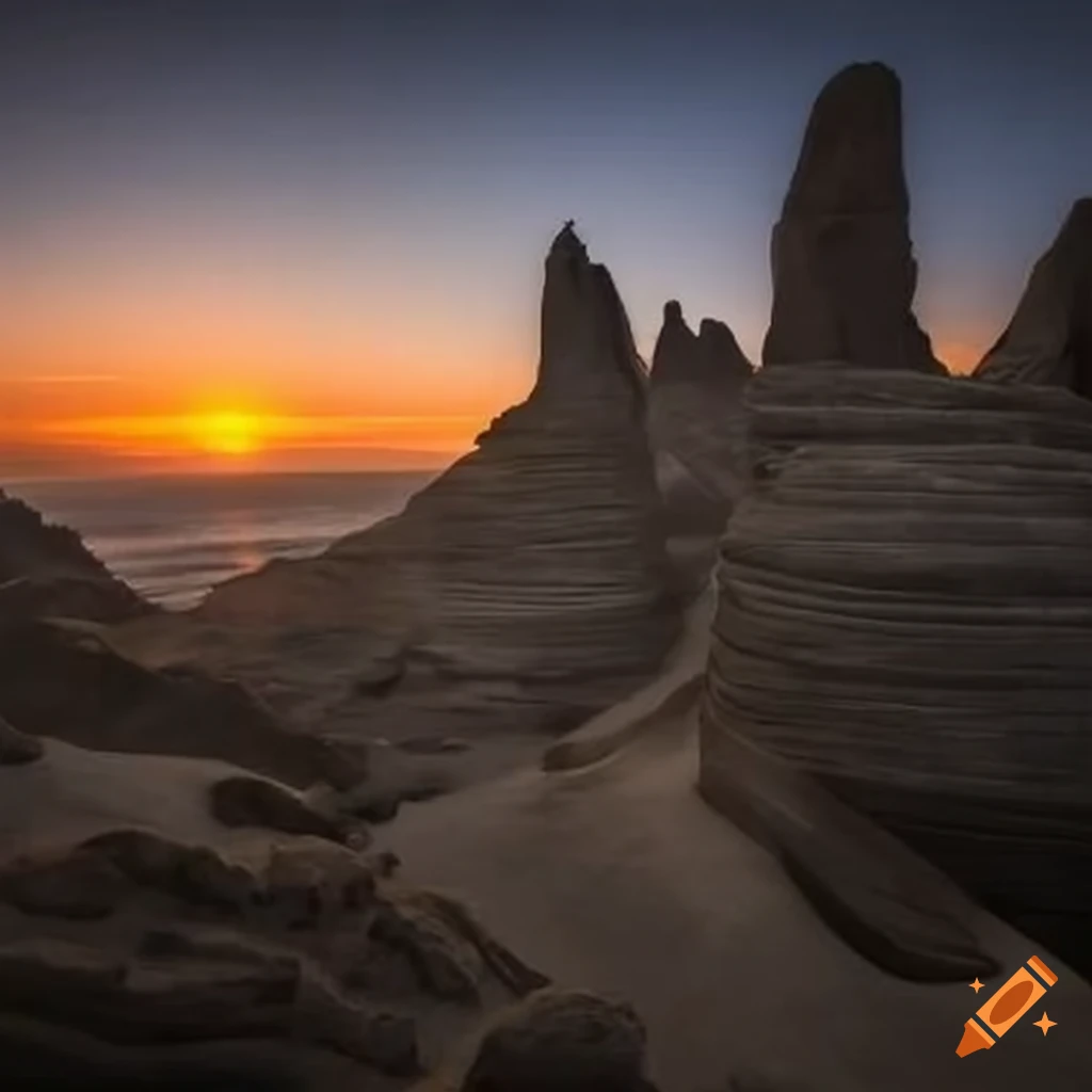 Group of players exploring a beautiful landscape on Craiyon