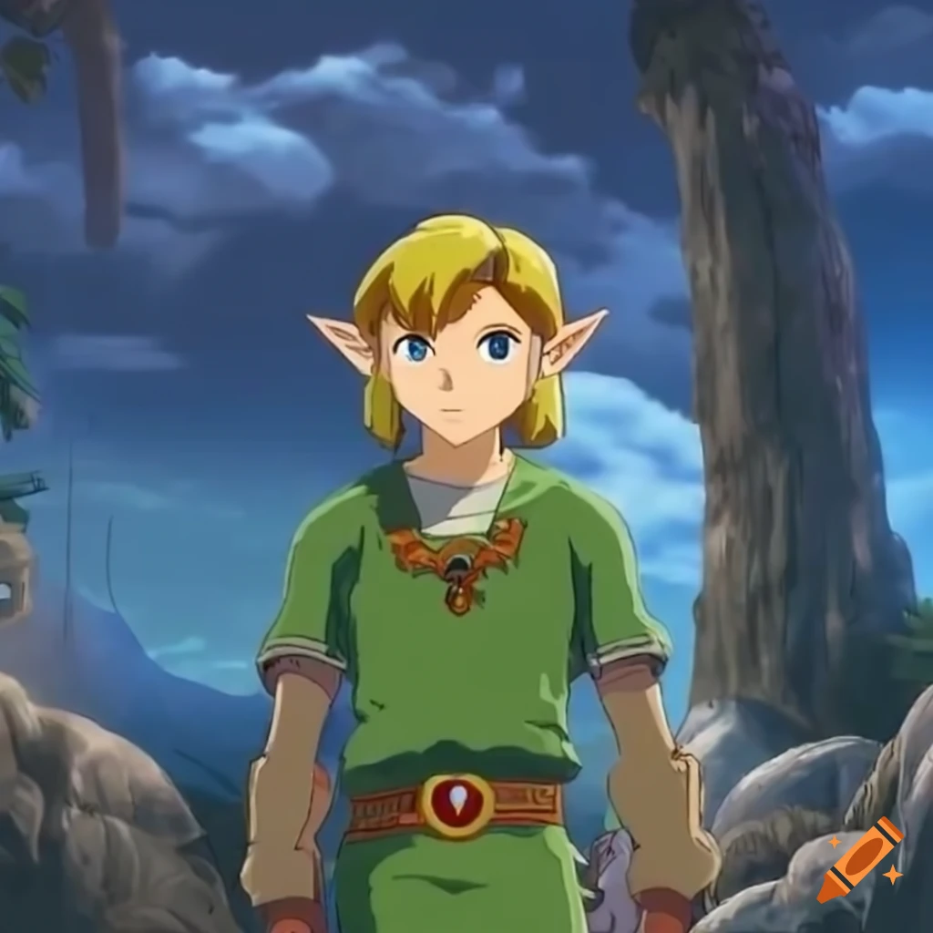 Screenshot of link in a studio ghibli animation on Craiyon