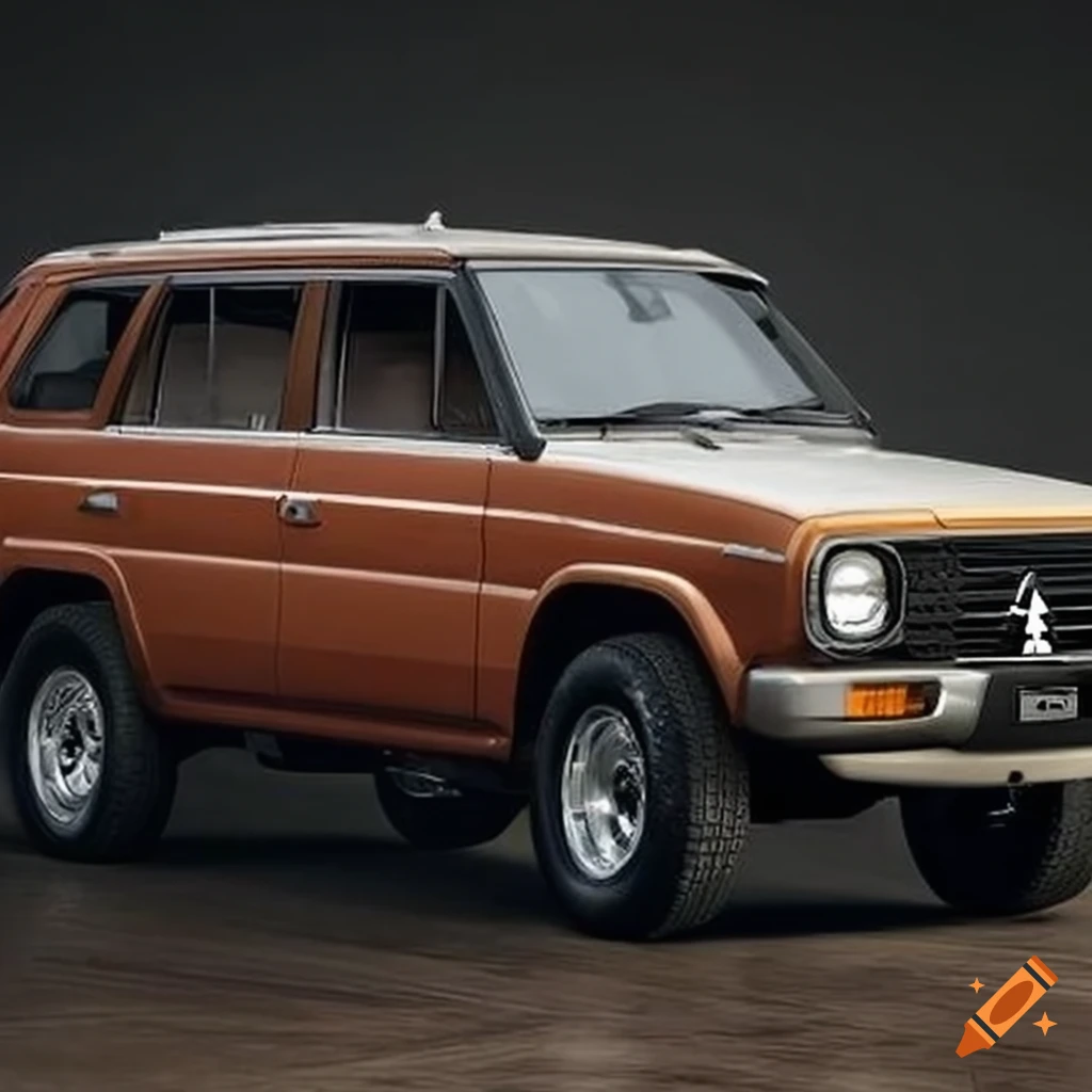 Mitsubishi suv conquering rugged terrain on Craiyon