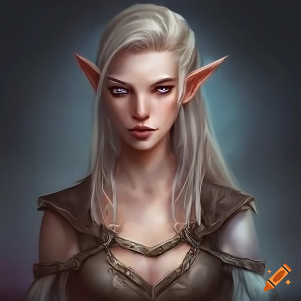 Digital art of a beautiful young female elf on Craiyon
