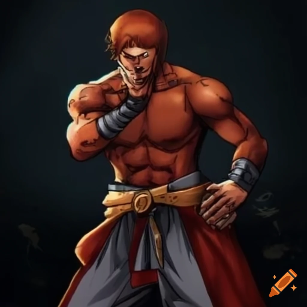 Comic-style illustration of a japanese fighter