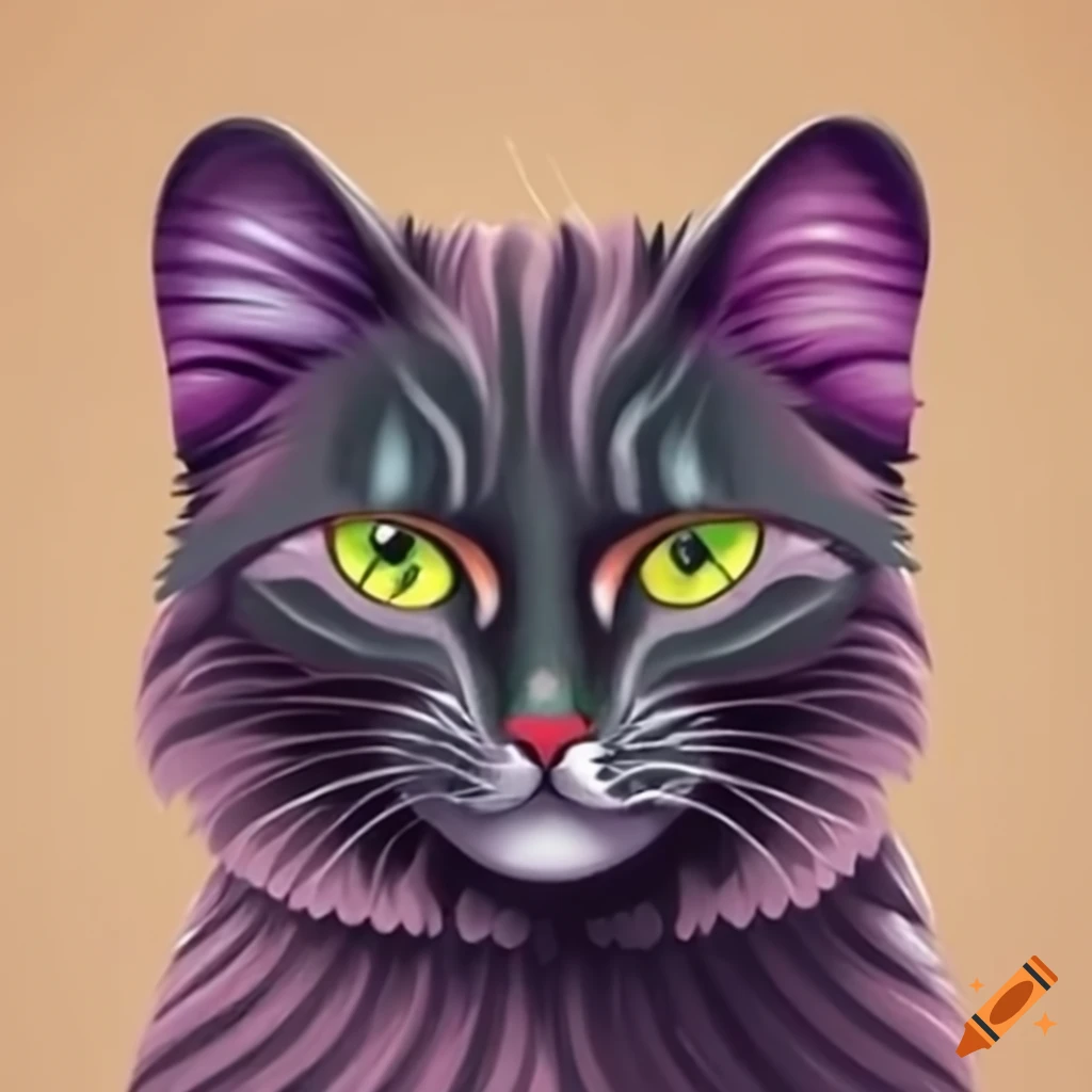 Close-up of a black norwegian forest cat