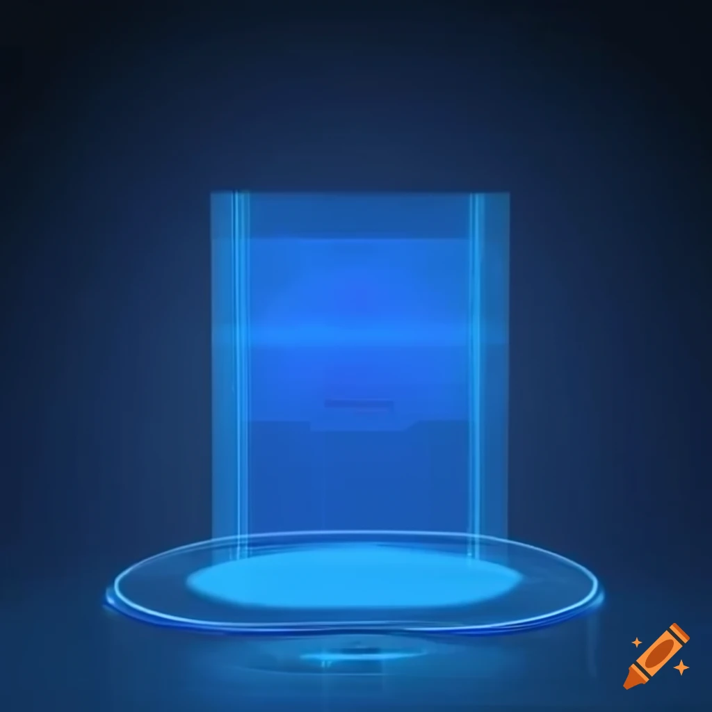 Blue hologram screen cgi rendering on Craiyon
