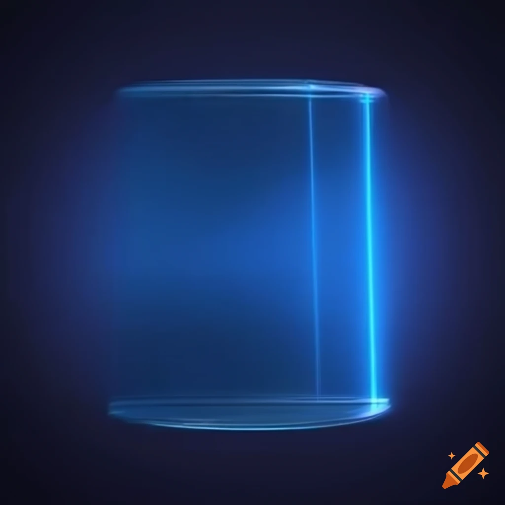 Blue hologram screen cgi rendering