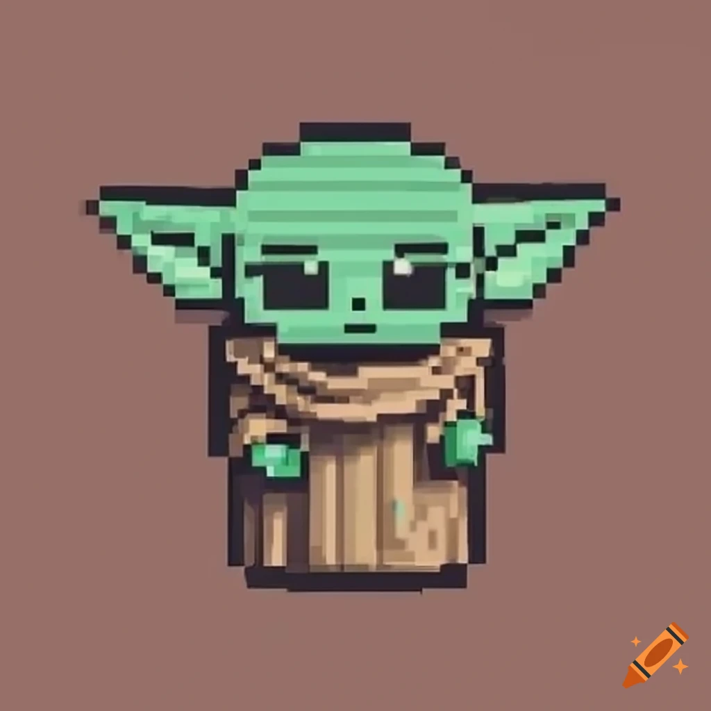 Retro artwork of adorable grogu baby yoda on Craiyon