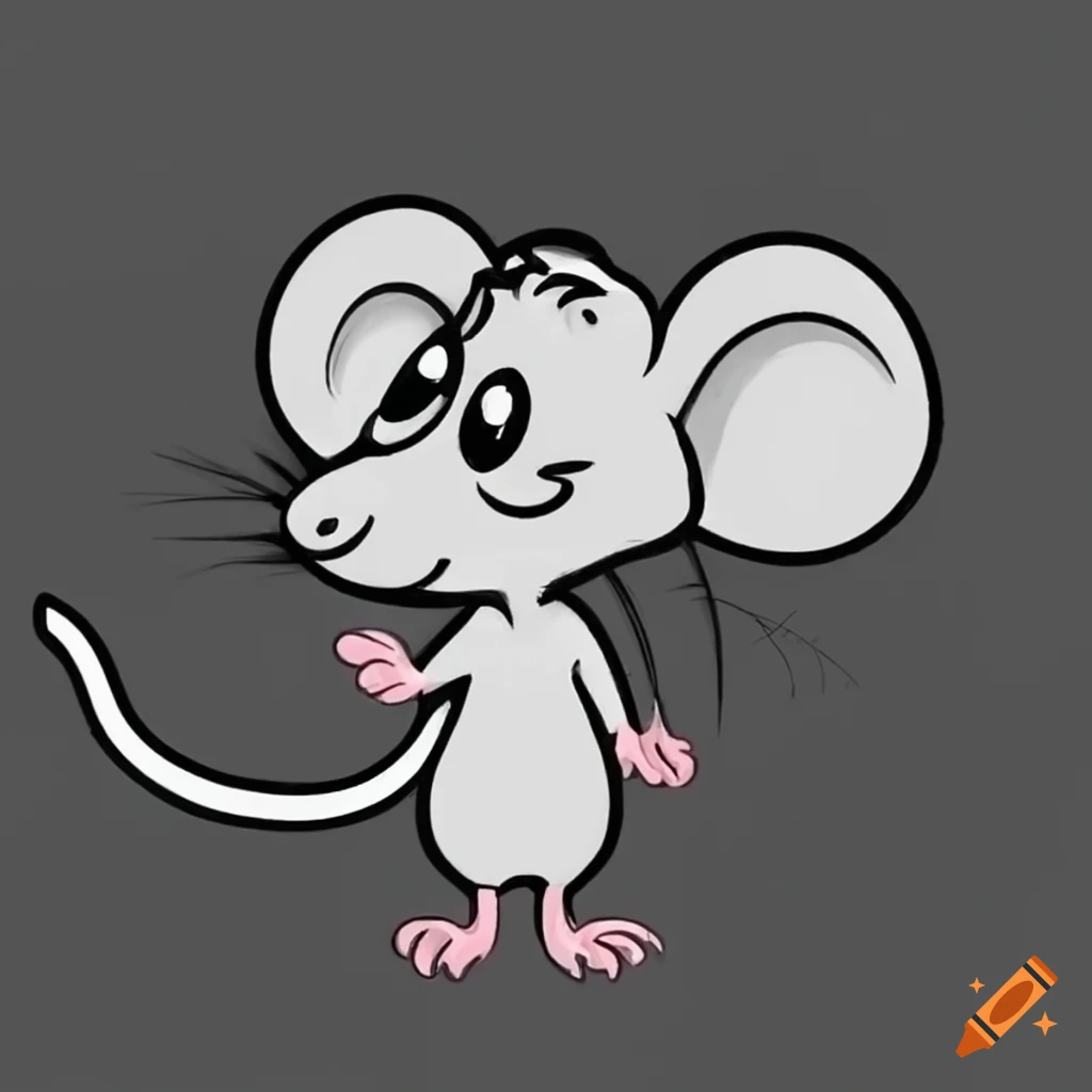 Cartoon mouse with vibrant hair dryer
