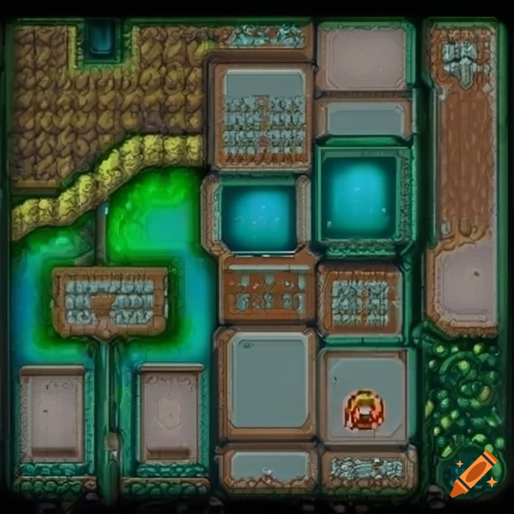 Shinny glass bubble tiles in a 2d game layout map on Craiyon