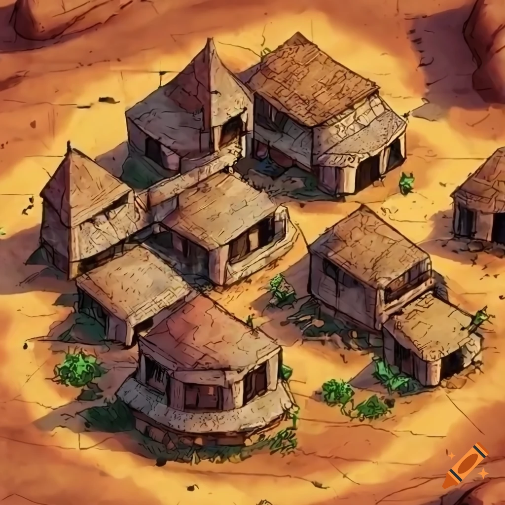 Desert village battlemap for dungeons & dragons on Craiyon Desert village battlemap for dungeons & dragons on Craiyon