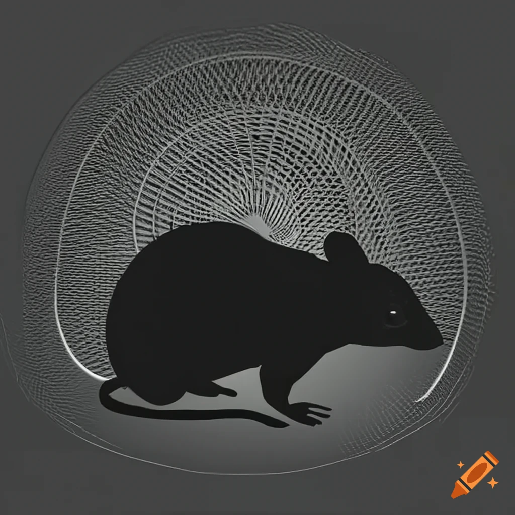 Silhouette of a mouse using a fan heater on Craiyon