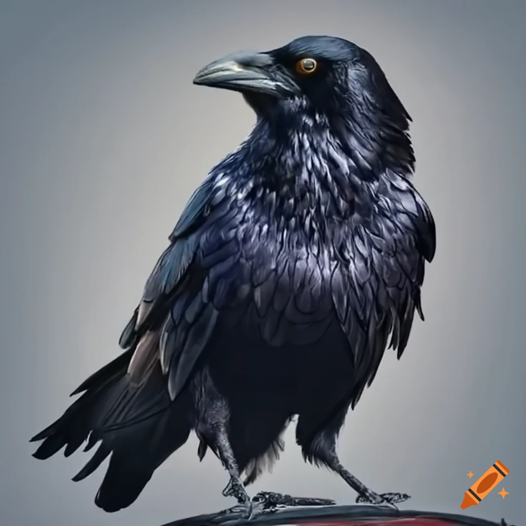 Silver raven on Craiyon