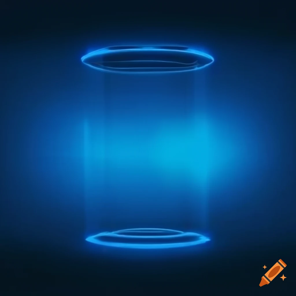 Blue hologram screen cgi rendering on Craiyon