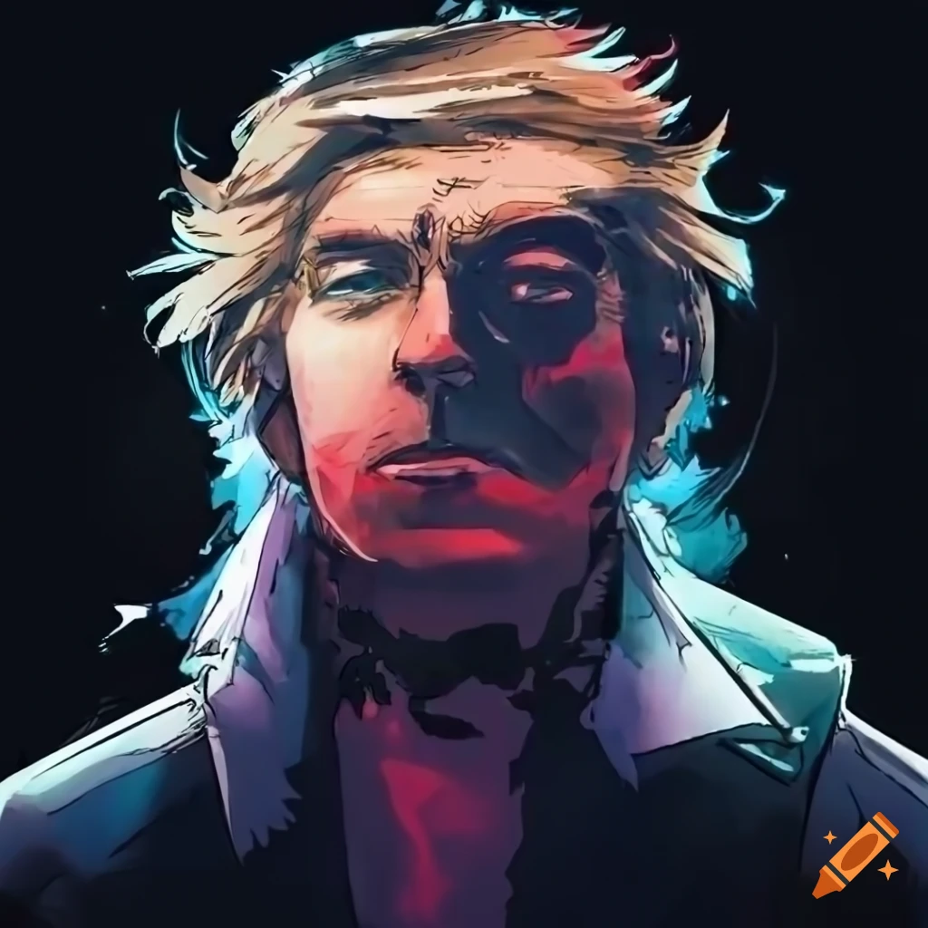 Digital art of donald trump in yuji shinkawa style on Craiyon