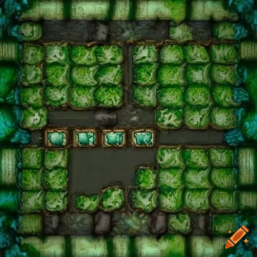 Organic plant vines layout for a metroid-like game on Craiyon