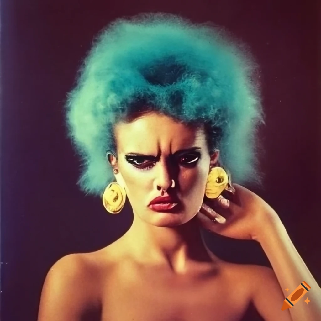 Vintage photo of a woman with an angry expression on Craiyon