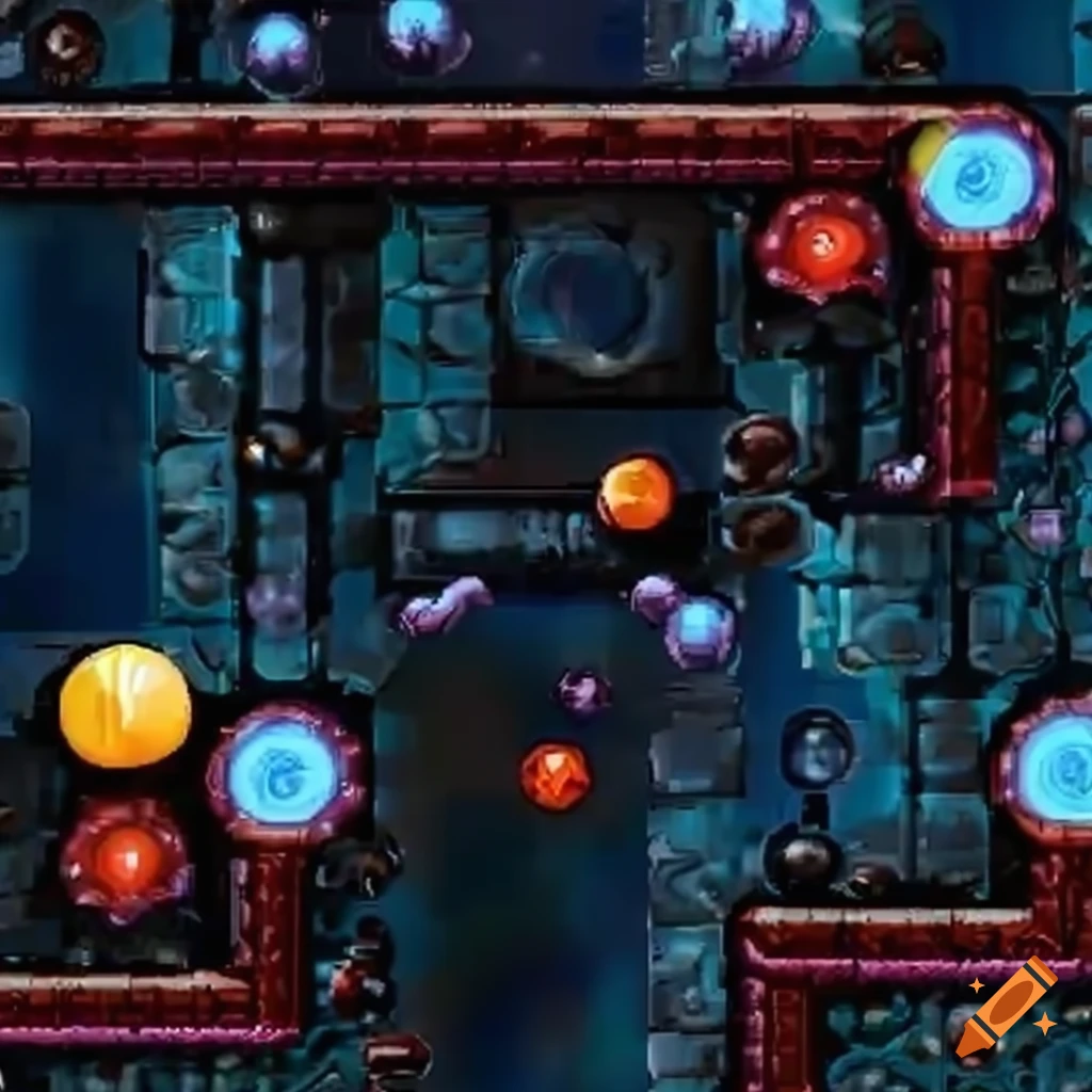 Frozen bubble tile artwork for a platform game on Craiyon