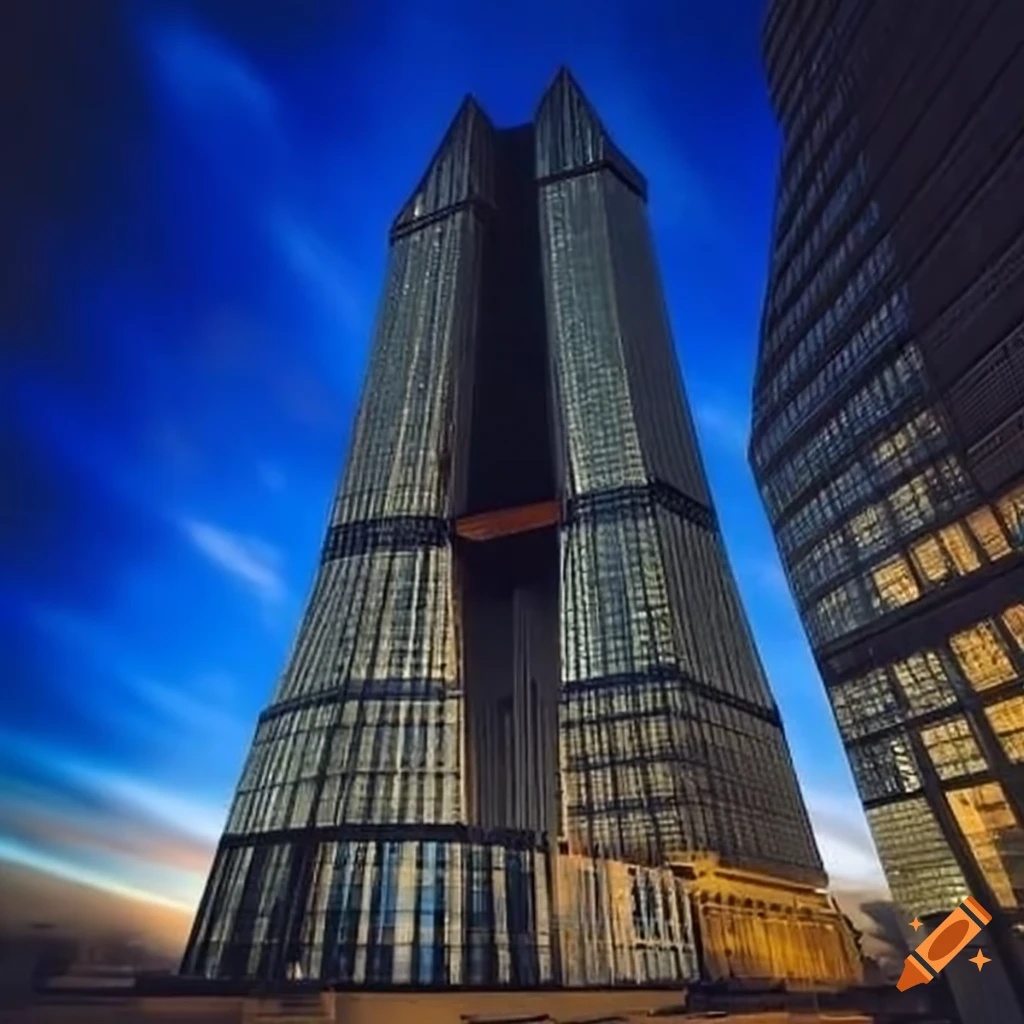 City building with a giant screen on Craiyon